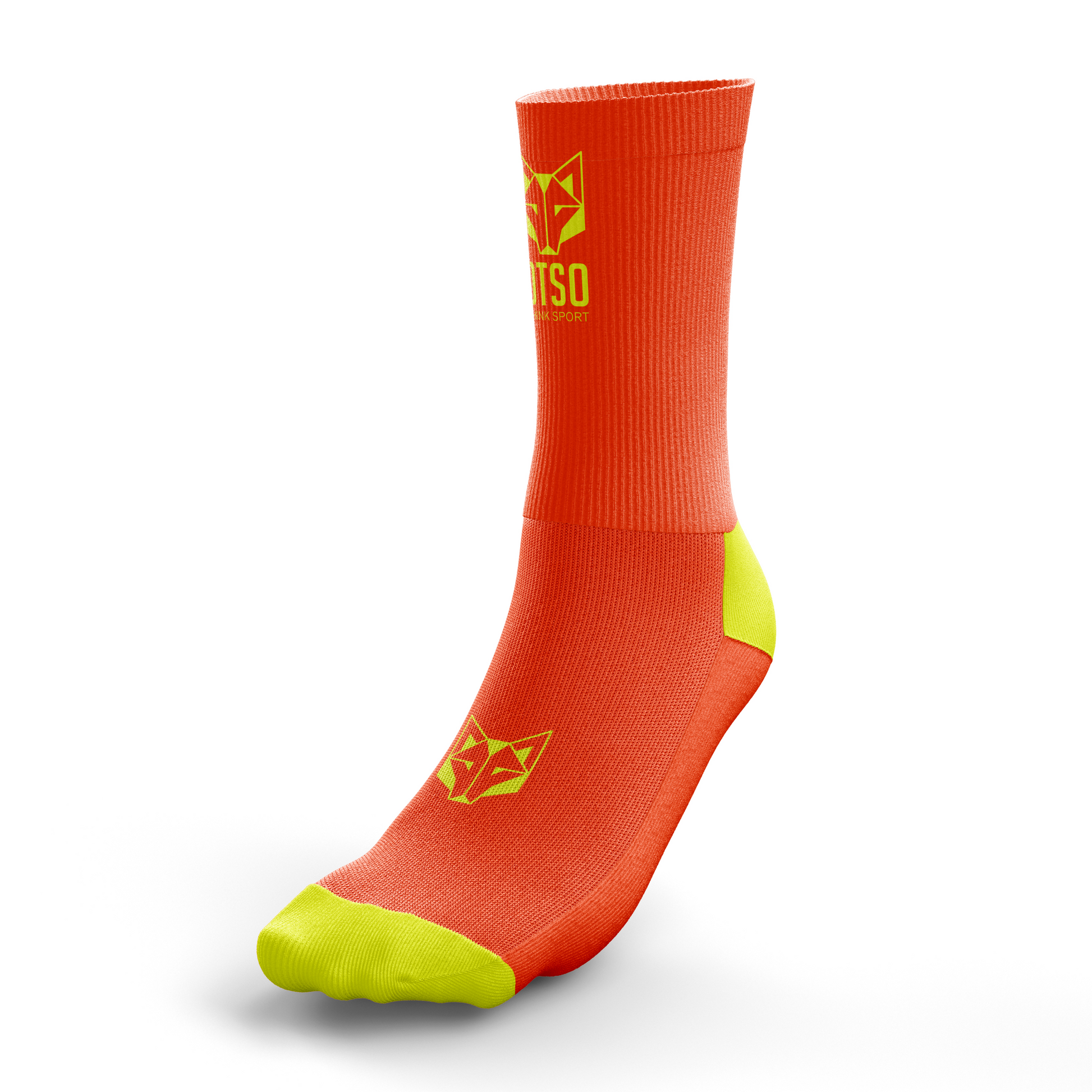 OTSO Multi-Sport Socks Medium Cut FLOOOW Fluo Orange & Fluo Yellow ...